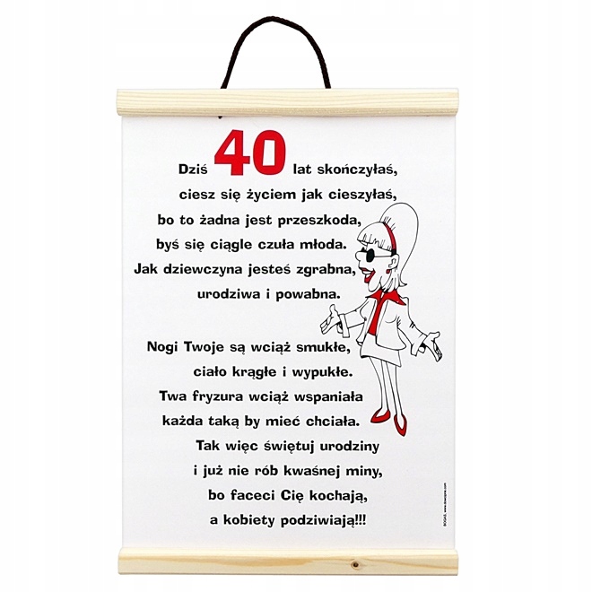 Zawieszka Dyplom na 40 Urodziny Dla Niej - 12898795126 - oficjalne archiwum Allegro