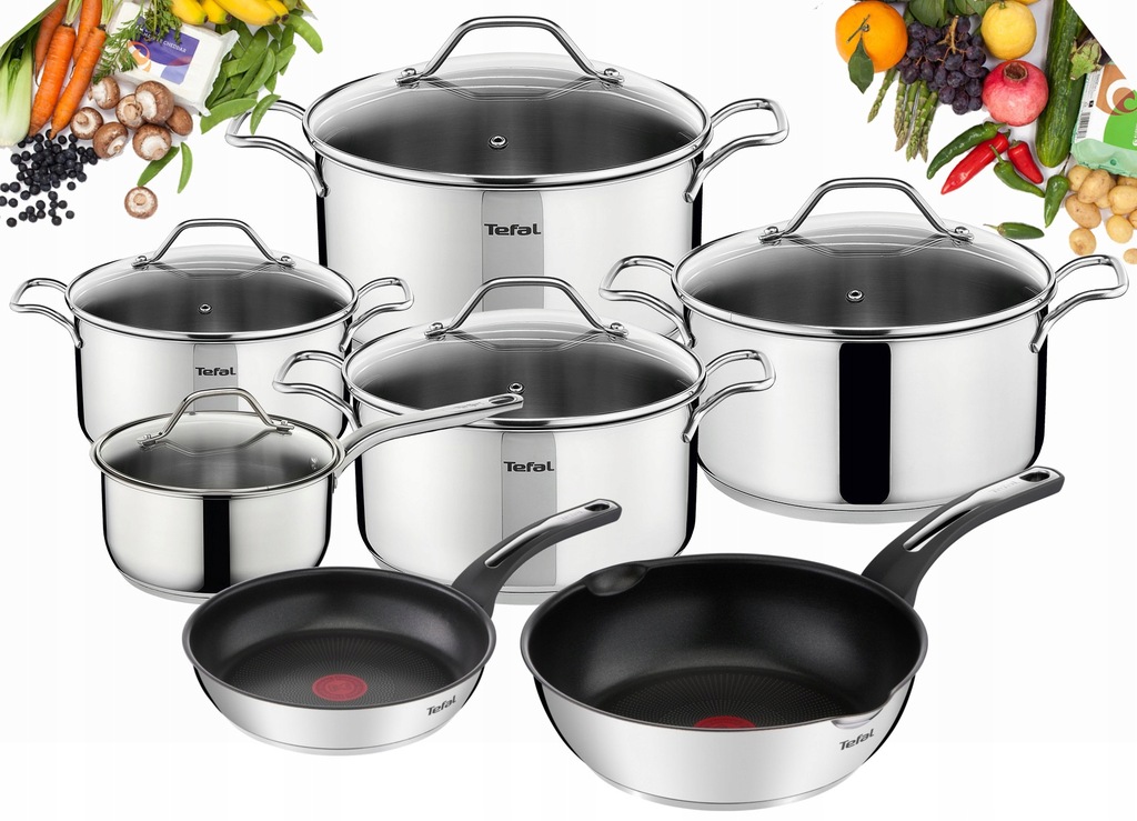 GARNKI TEFAL ZESTAW INDUKCJA PATELNIA INTUITION - 12181451049 ...