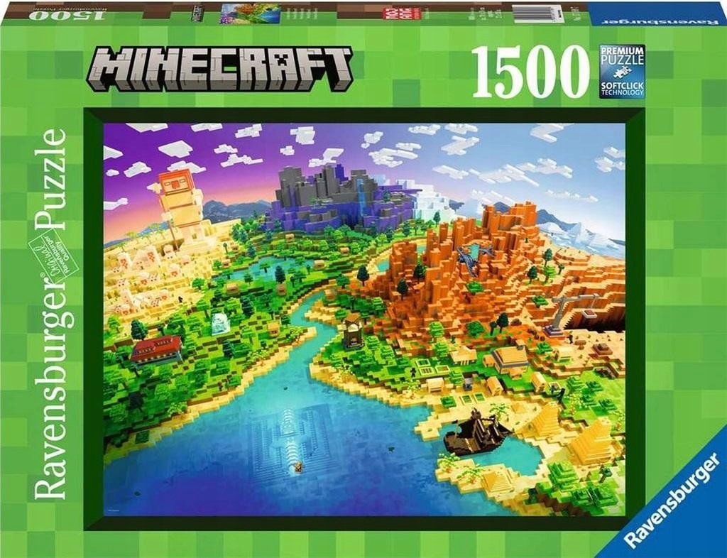 RAVENSBURGER PUZZLE 1500 Minecraft dla DZIECI 12+ - 13374972153 - oficjalne archiwum Allegro