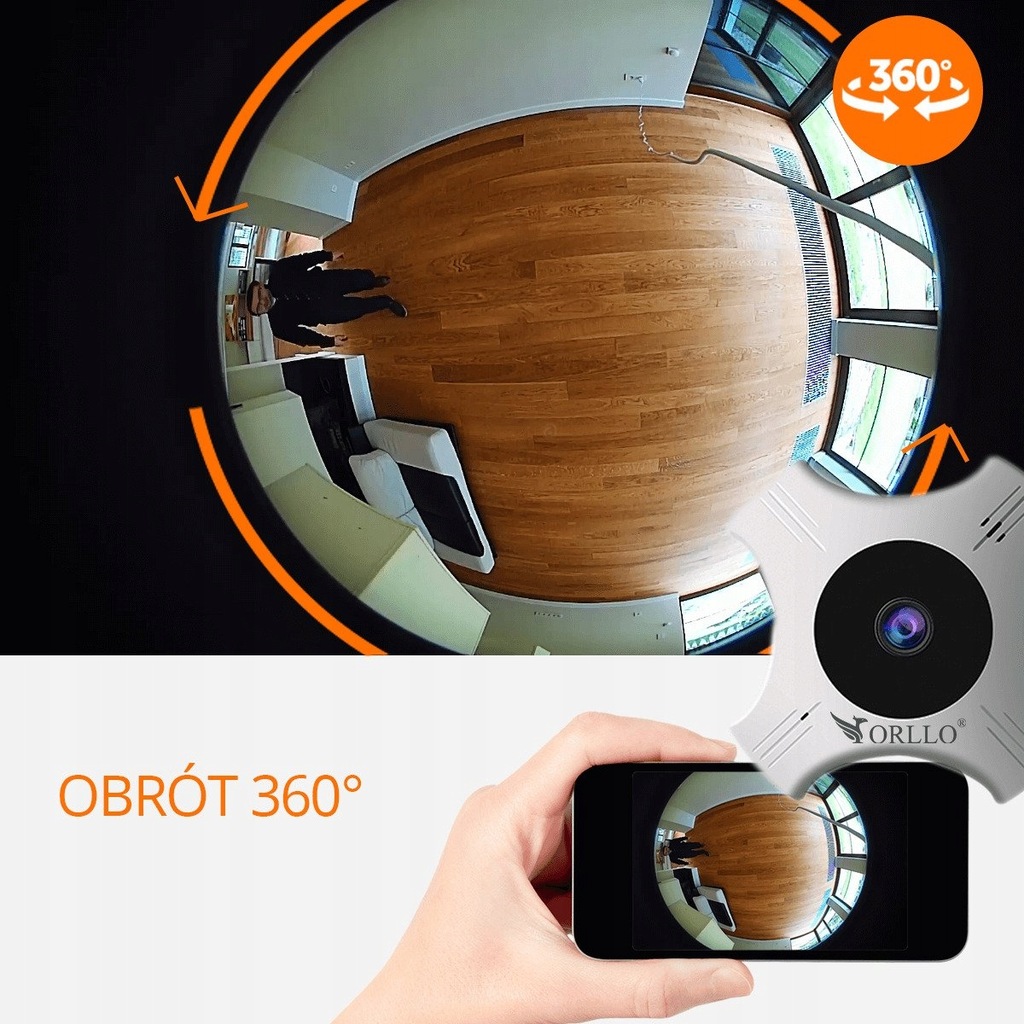 Kamera 360 stopni IP Wifi Mini ORLLO VISION 360 - 8442203033 ...