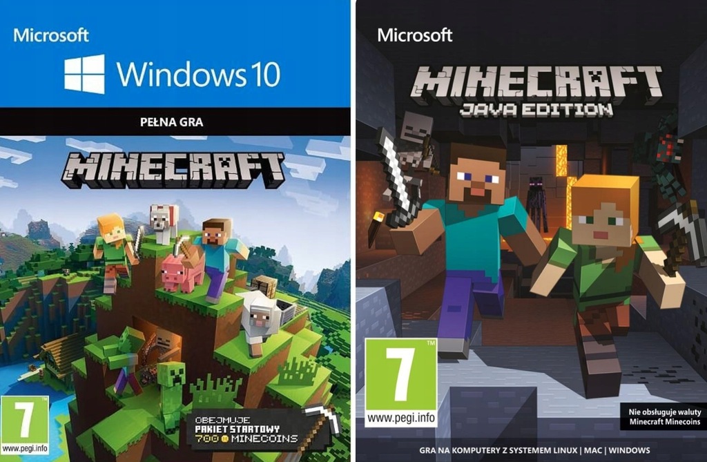 MINECRAFT WINDOWS 10/11 + JAVA PREMIUM KOD KLUCZ - 12874537010 ...