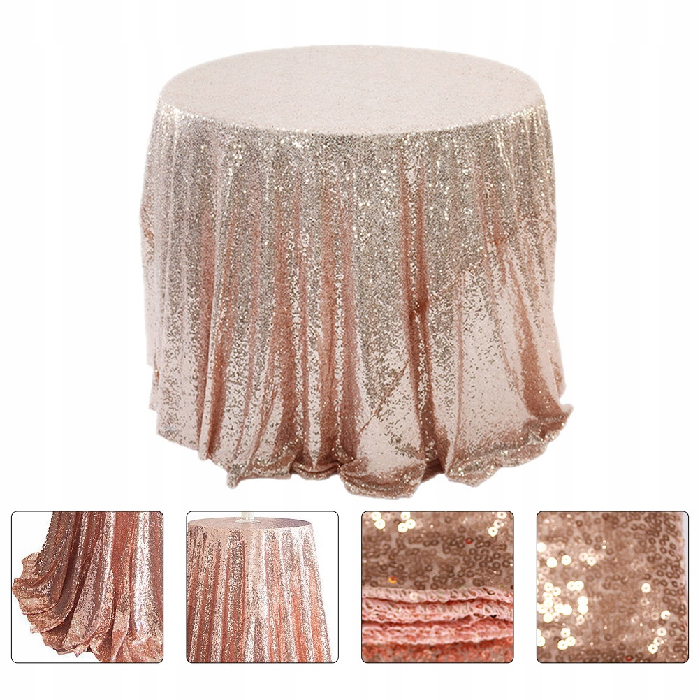 Rose Gold Sequin Tablecloth Sparkly Table Runner - 13448727634 - oficjalne archiwum Allegro