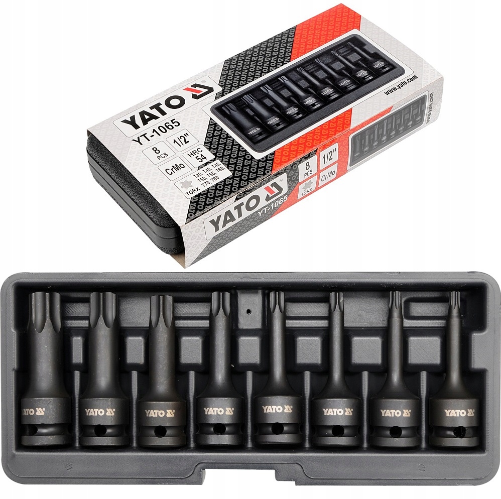 YATO ZESTAW KOMPLET UDAROWYCH KLUCZY TRZPIENIOWYCH TORX YT-1065 + WALIZKA - 8663991262 ...