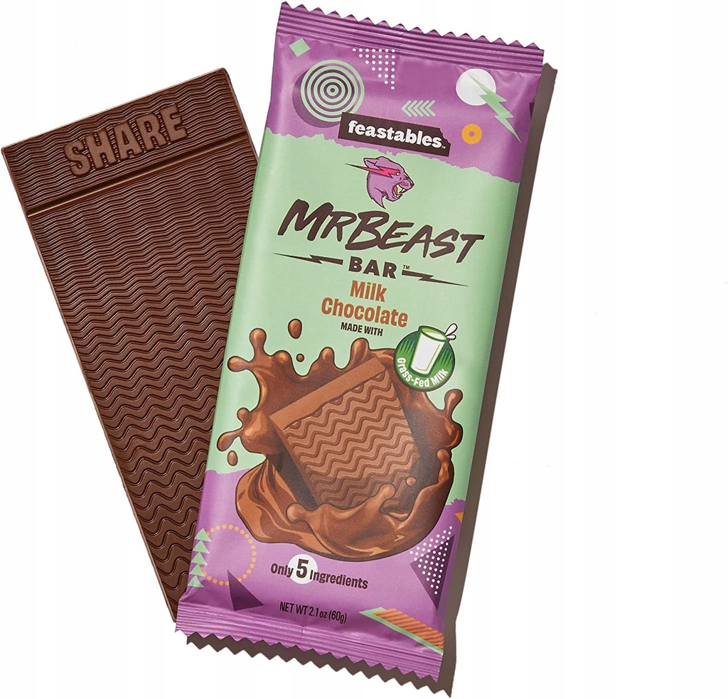 MrBeast Feastables Milk Chocolate 60g Youtube Czekolada Golden Ticket ...