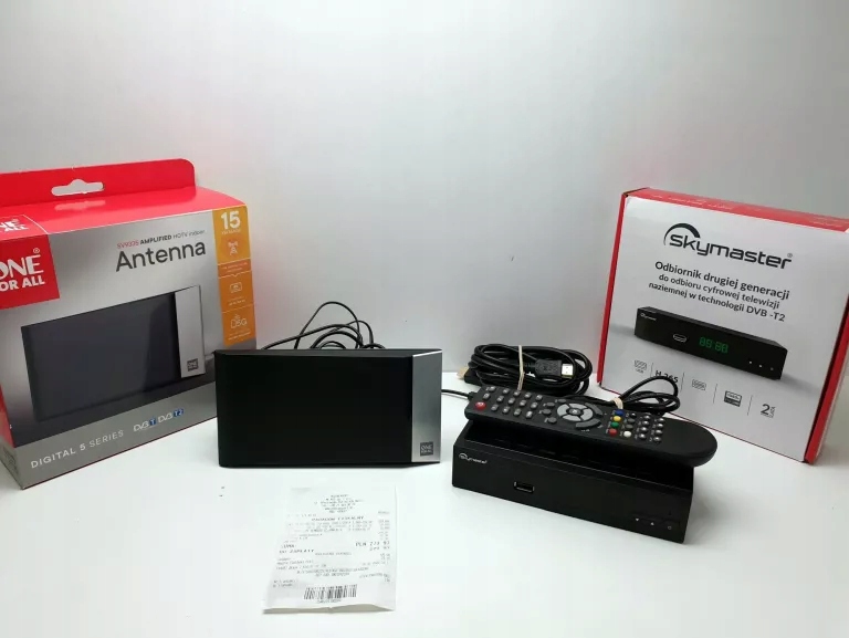 DEKODER DVB-T2 HEVC SKYMASTER STB M265 + ANTENA - 13525556927 - oficjalne archiwum Allegro