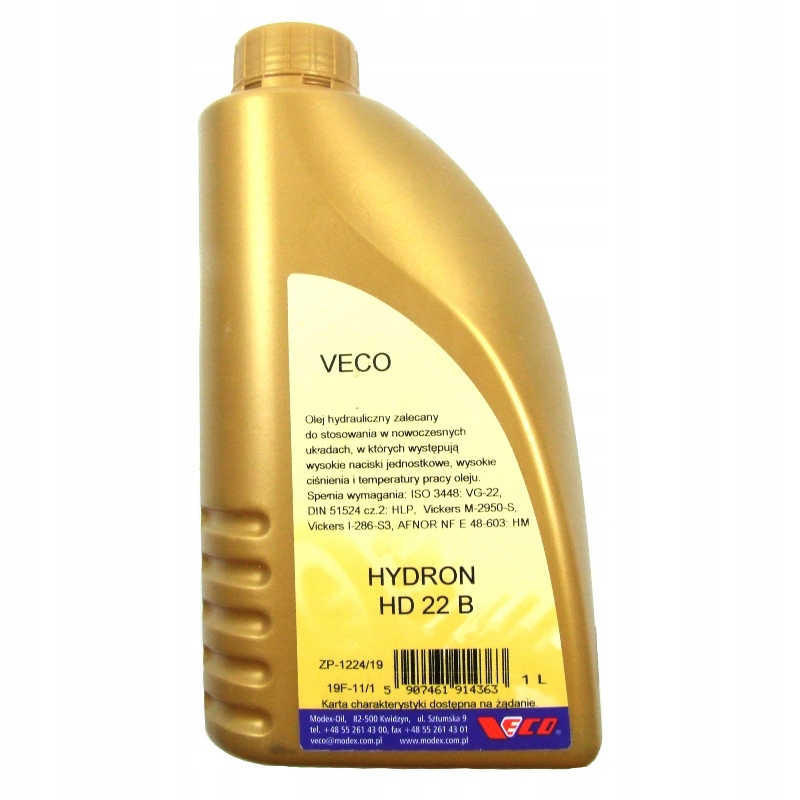 OLEJ HYDRAULICZNY 1L VECO HYDRON HD-22 B - 10141896707 - oficjalne archiwum Allegro