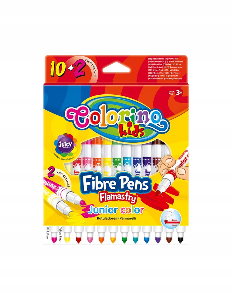 Colorino flamastry mazaki Junior 12 kol + neonowe - 12950549129 ...