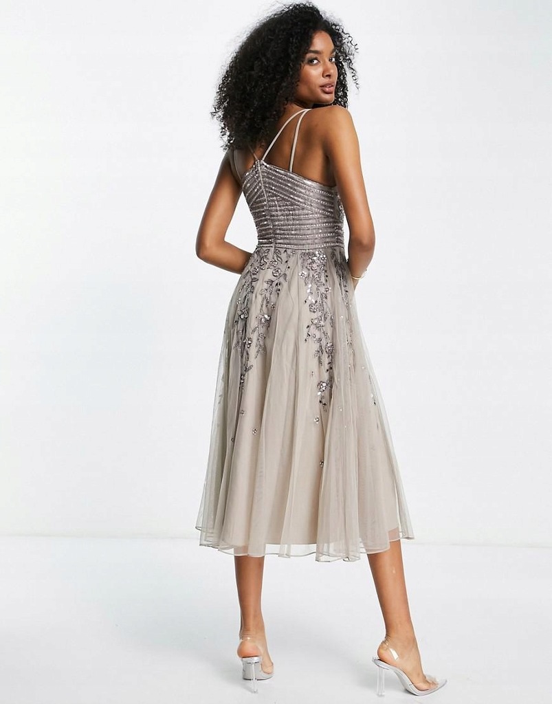 UF2027 XS ASOS SUKIENKA MIDI ZDOBIENIA Asos - 13535430352 - oficjalne archiwum Allegro