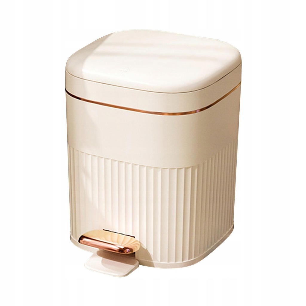 Kitchen Waste Basket Rubbish Container Rectangular Modern Step 8L White ...