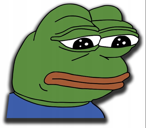 Naklejka SAD PEPE 8 x 8 cm sadpepe żaba meme K13 - 8936342056 ...