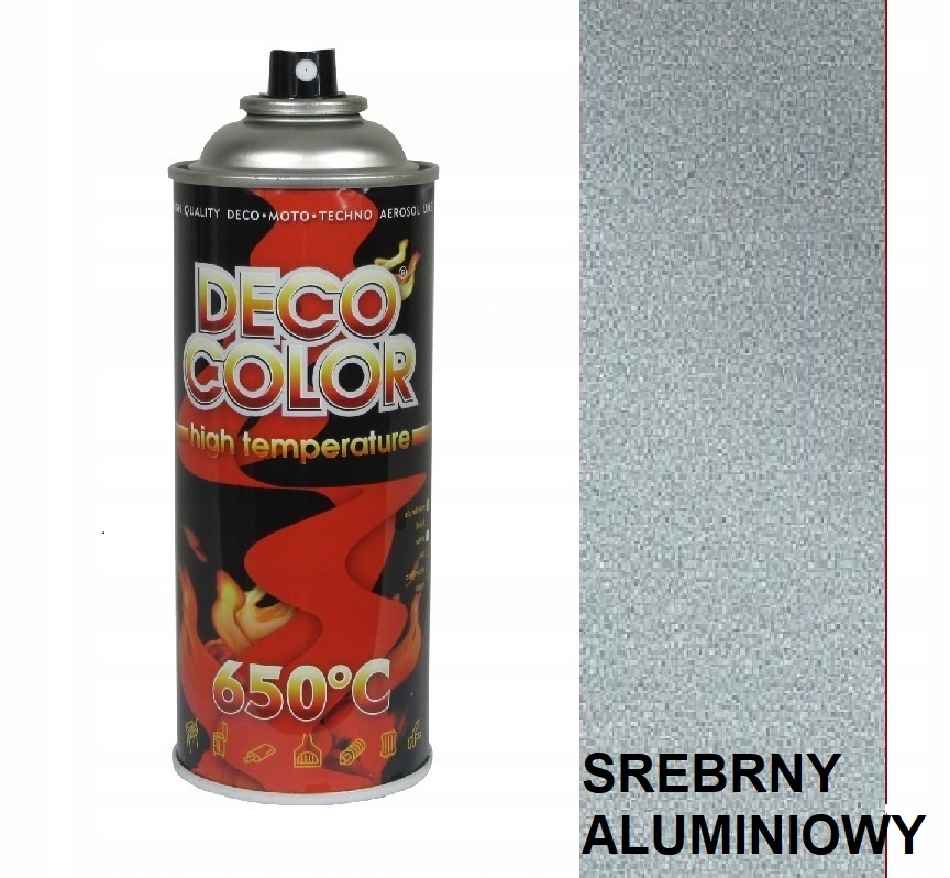 Lakier farba wysokotemperaturowy spray 400ml SREBR - 11944242984 ...