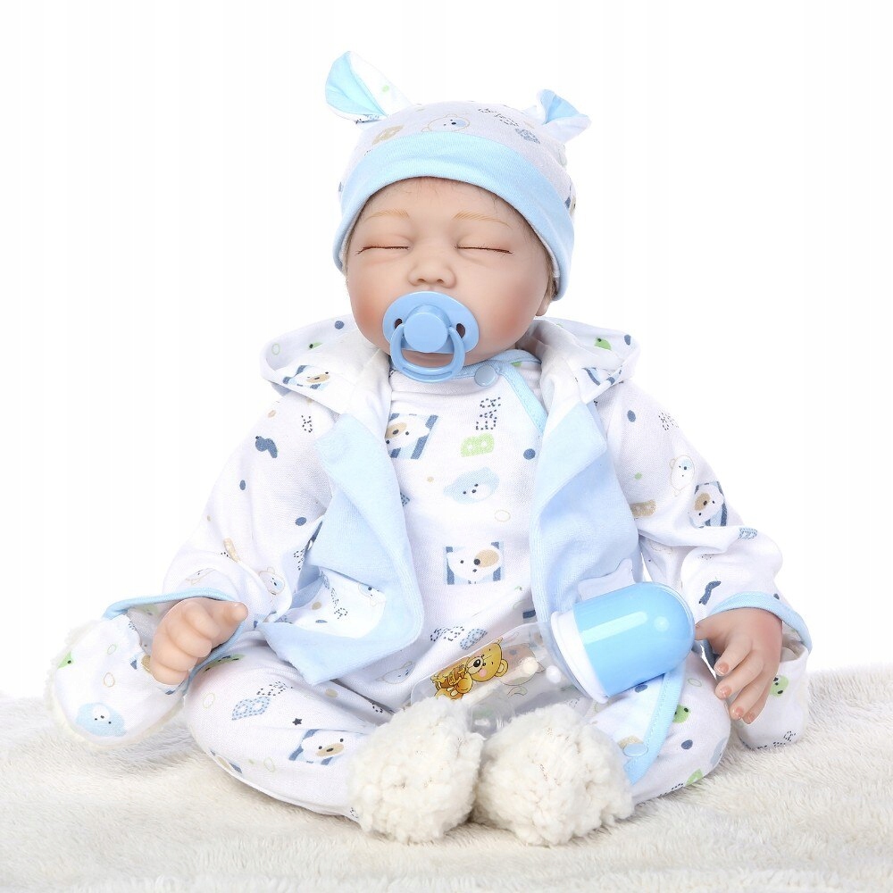 ŚPIĄCA LALKA REBORN JAK PRAWDZIWY CHŁOPIEC 55 CM - 12565856116 - oficjalne archiwum Allegro