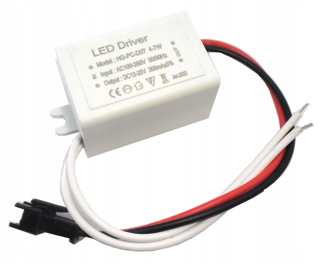 Zasilacz LED Driver 4-7w 12-25v 300mA 4w - 7w - 12042805616 - oficjalne ...