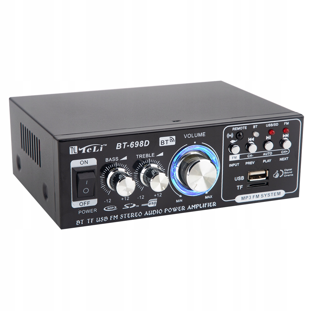 WZMACNIACZ STEREO BT-698D BLUETOOTH ODTWARZACZ AUDIO - 14775052484 - oficjalne archiwum Allegro