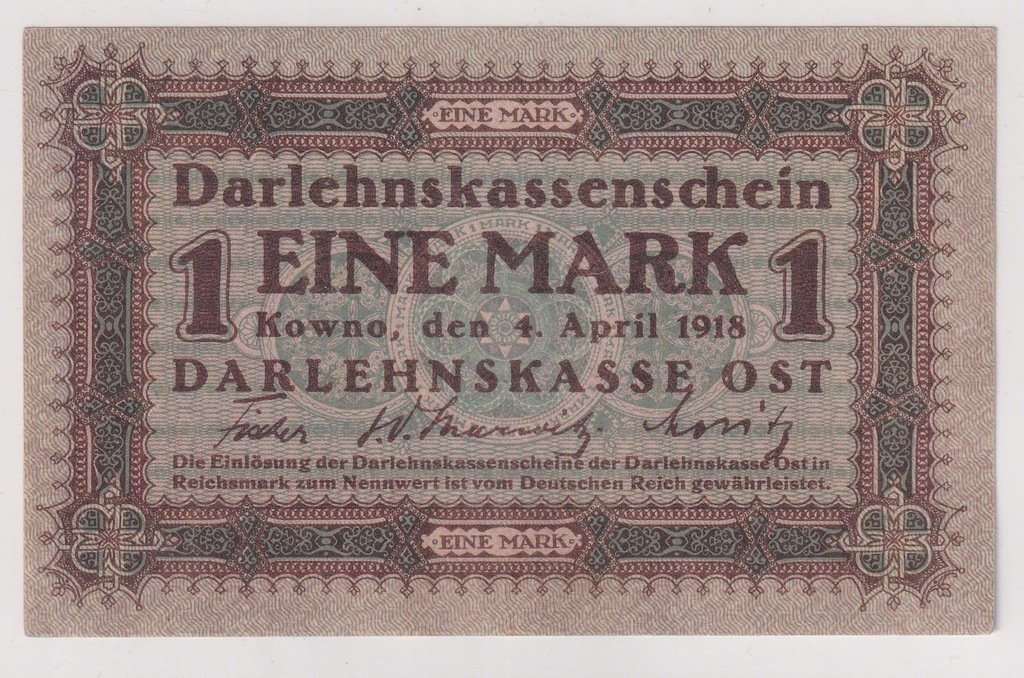 1 Marka Kowno 1918 -UNC K2 Seria A - 15052799612 - oficjalne archiwum ...
