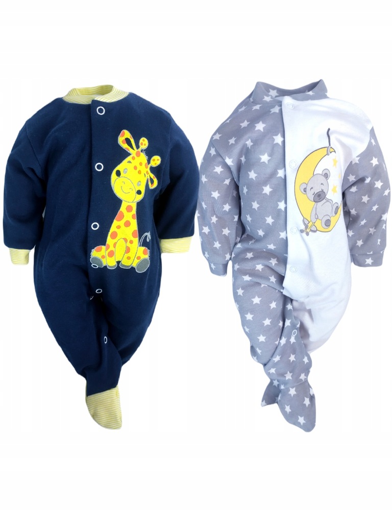 pajacyki dla dziewczynki 68 bawelniany pajacyk do spania 2-pak polski ...