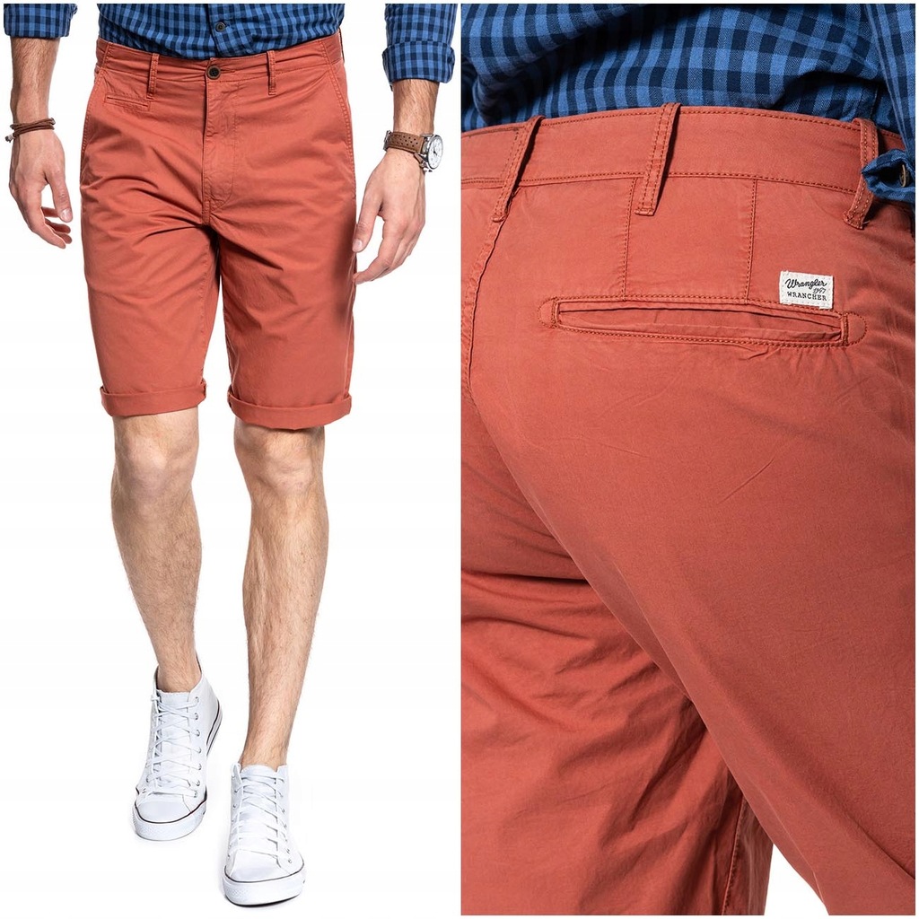 WRANGLER CHINO MĘSKIE SZORTY KRÓTKIE SPODENKI W29 - 12732346665 - oficjalne archiwum Allegro