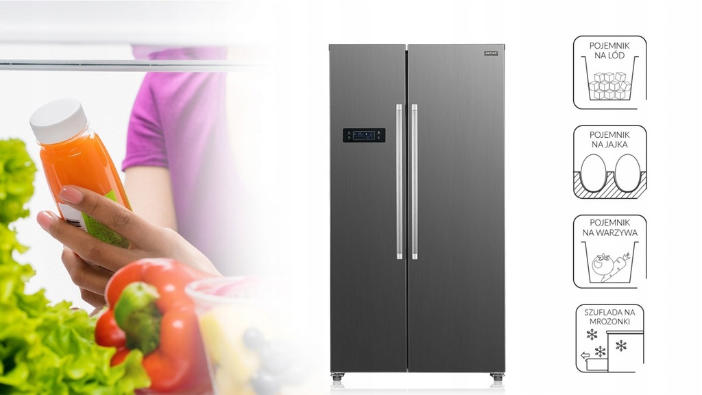 LODÓWKA SIDE BY SIDE MPM-563-SBS-14/AA NO FROST - 12563701917 - oficjalne archiwum Allegro