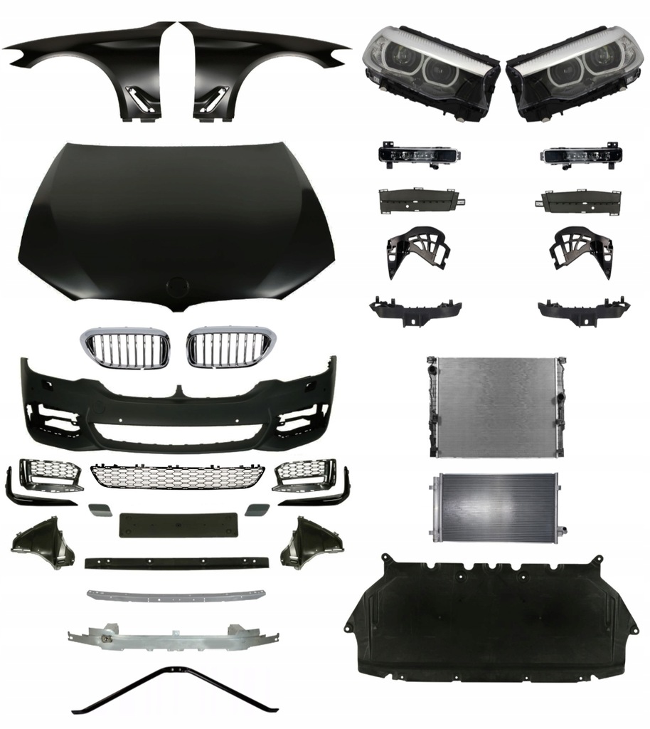 BMW 5 G30 M Pakiet 17- Zderzak Pas Maska Błotnik - 13616329125 ...