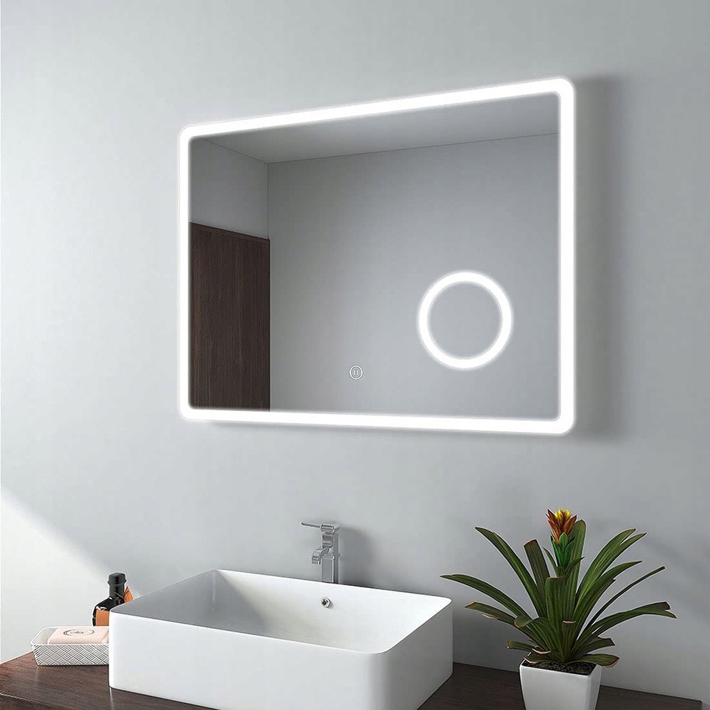 Lustro łazienkowe Emke LED z oświetleniem 80x60 cm - 12488812666 ...