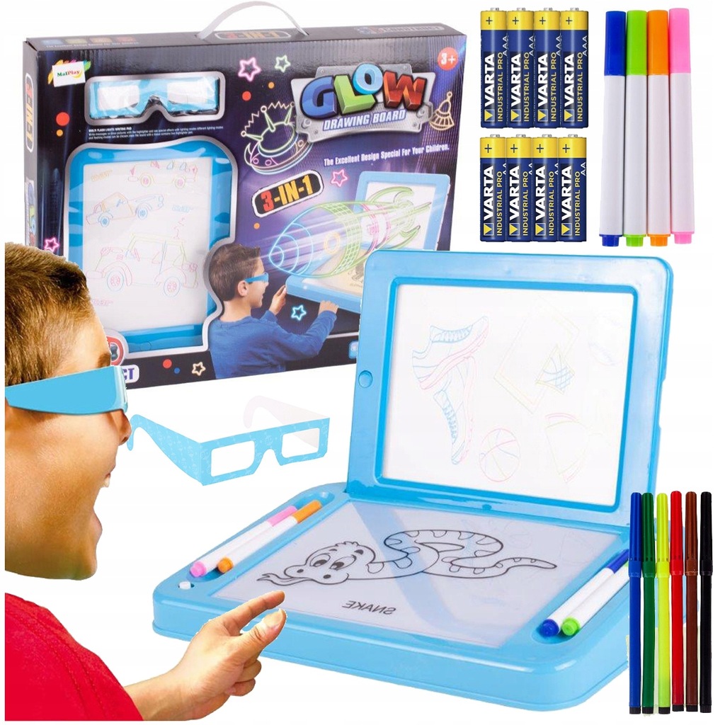 Tablice do Rysowania 3D Szablony Okulary Baterie - 12397996294 ...