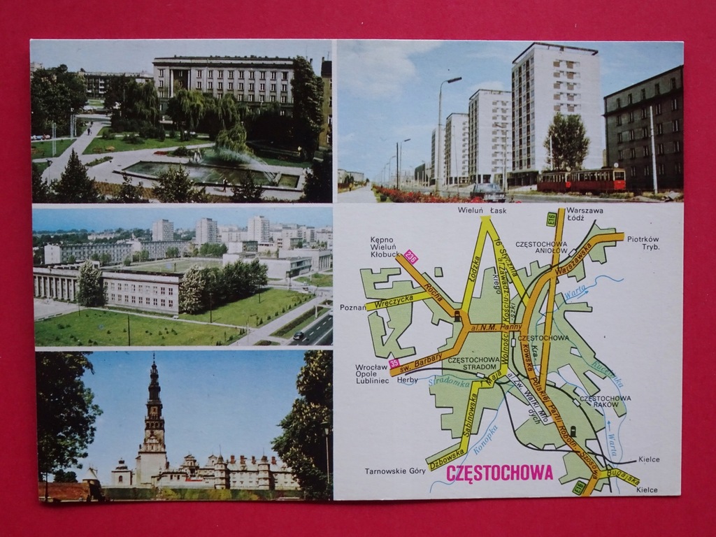 CZĘSTOCHOWA - Plan Miasta #P500b# PRL, mapa mapka tramwaj uniwersytet ...