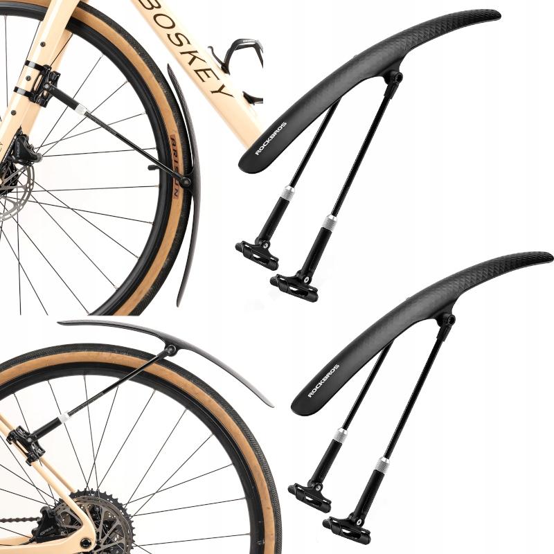 BŁOTNIKI ROWEROWE DO SZOSY GRAVELA 700C ROCKBROS REGULOWANE TELESKOP ...