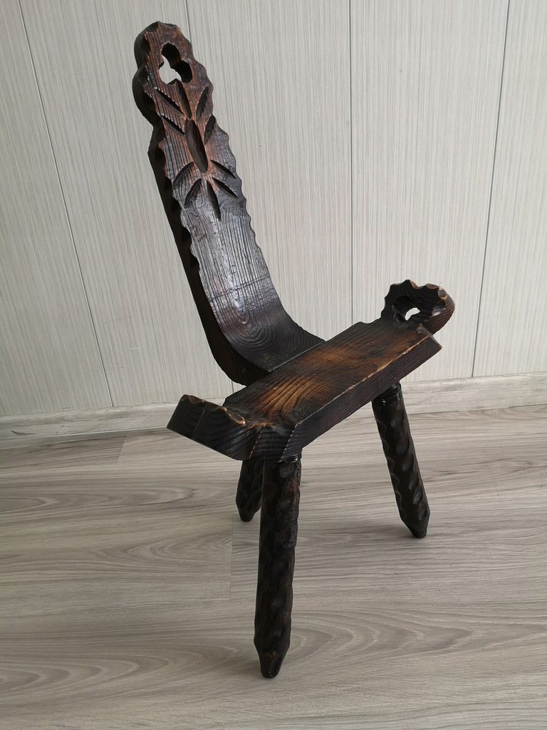 Krzesło hiszpańskie porodowe vintage zydel taboret - 13254635230 ...