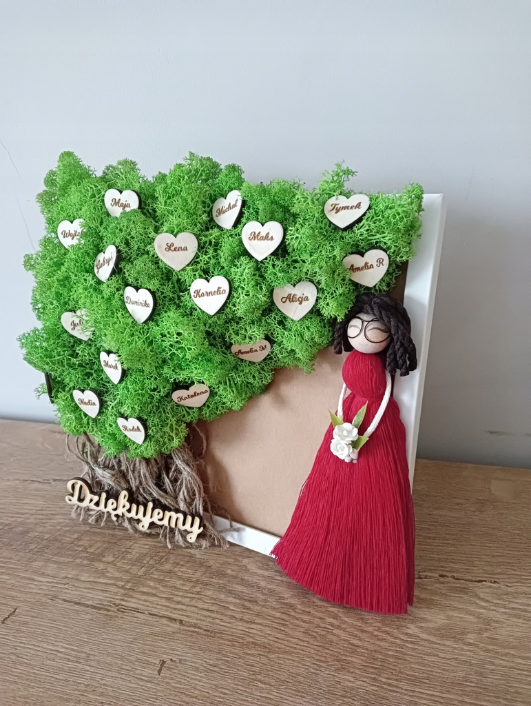 Ramka z mchem podziękowanie dla nauczyciela prezent - 14124166508 - oficjalne archiwum Allegro