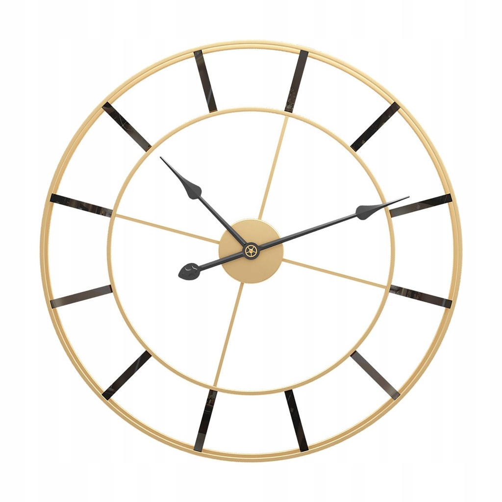 Simple Wall Clock 23. Iron Art Circular Metal Dial Hanging Clocks Black ...