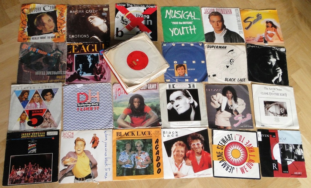 Zestaw płyt winylowych SYNTH POP, HOUSE, TECHNO, RAP RÓŻNI WYKONAWCY 54 ...