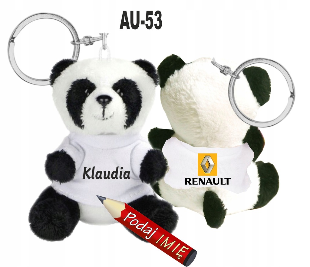 Brelok Miś Panda Imię Breloczek imieniem Renault - 11776657668 ...