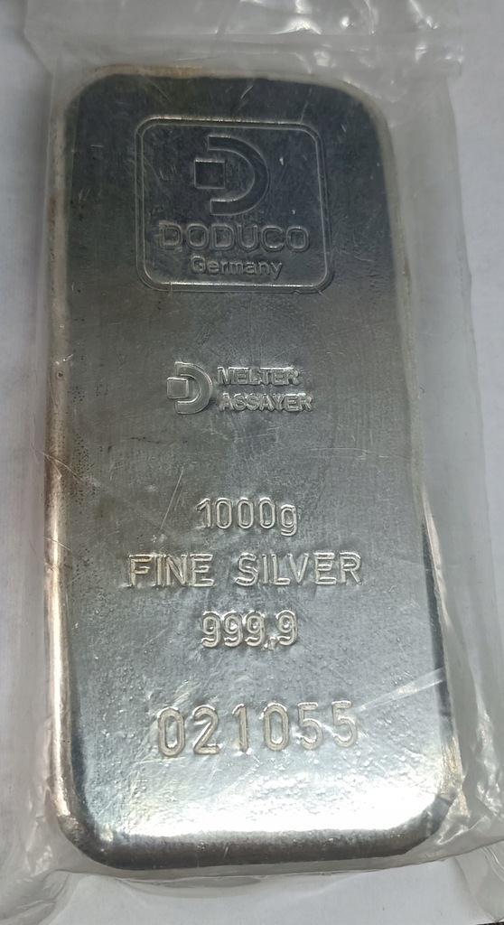Srebrna sztabka Doduco, 1000g (1kg) - 13808924626 - oficjalne archiwum Allegro