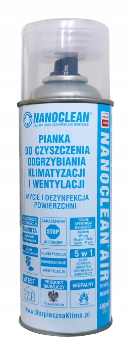 Nanoclean 400ml pianka do dezynfekcji klimatyzacji - 9111759612 ...
