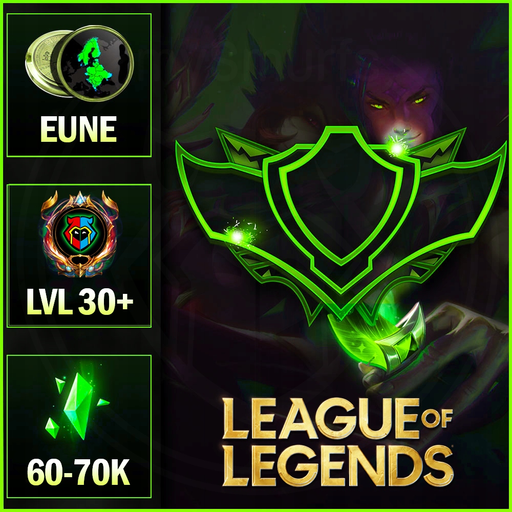 LEAGUE OF LEGENDS 60-70k BE KONTO LOL SMURF EUNE - 13032022528 ...
