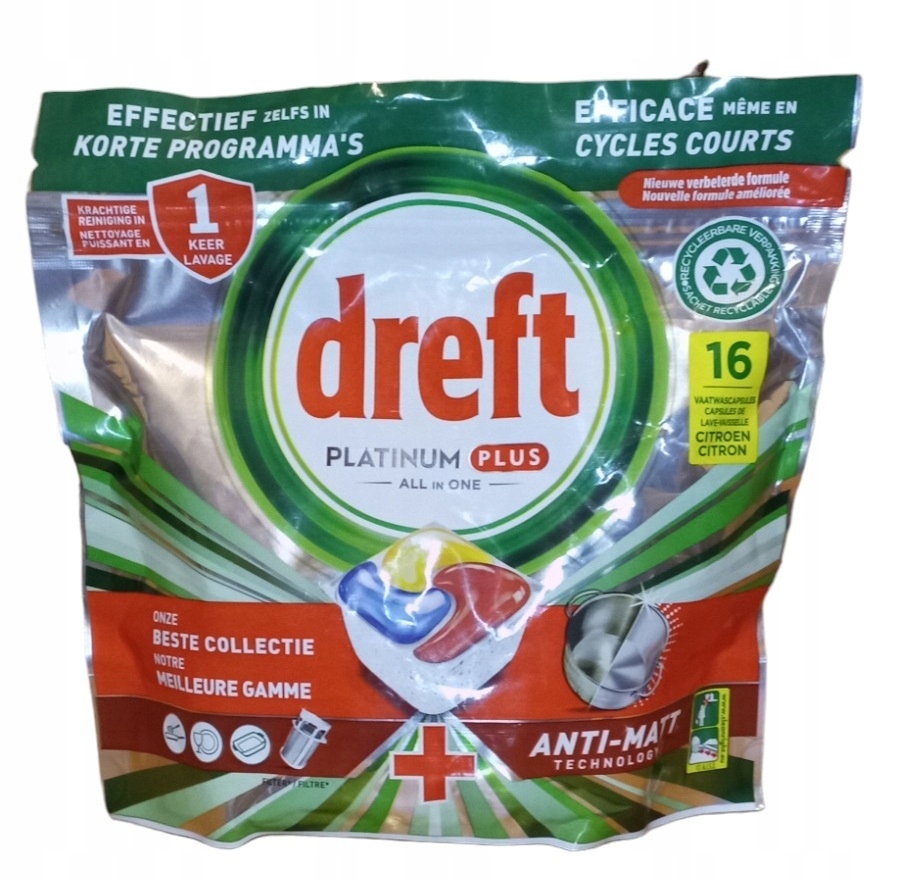 Kapsułki do Zmywarki DREFT PLATINUM PLUS 16szt. - 14672332312 ...