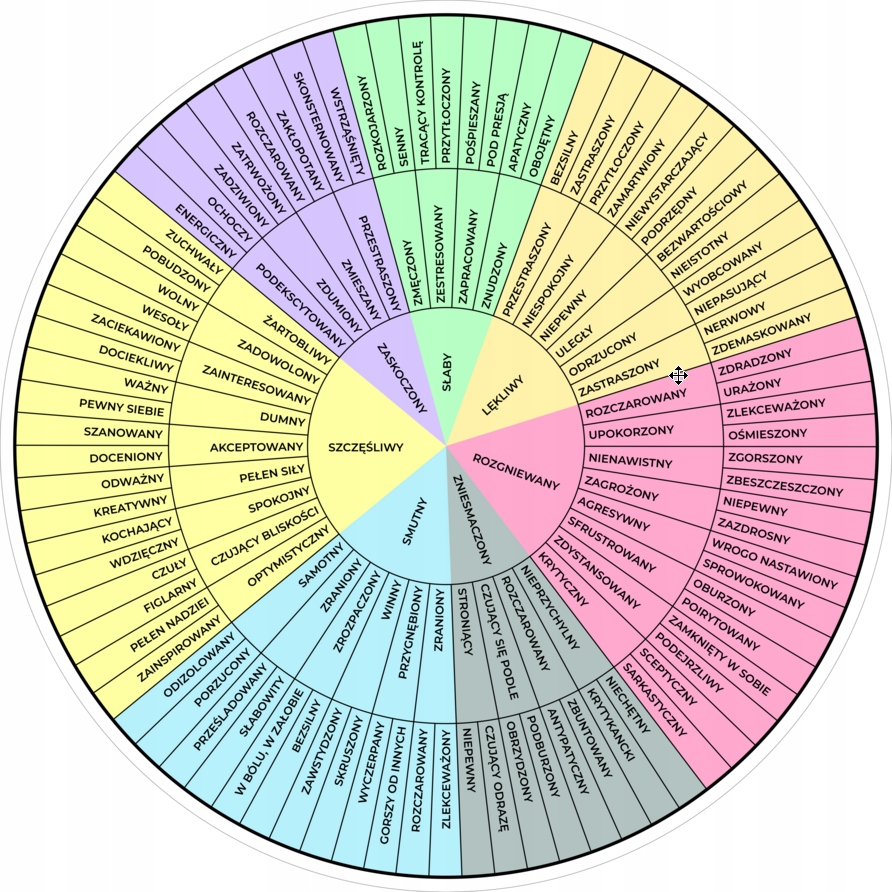 mapa koło emocji magnes 30cm pomoc psychologiczna - 13464154295 ...