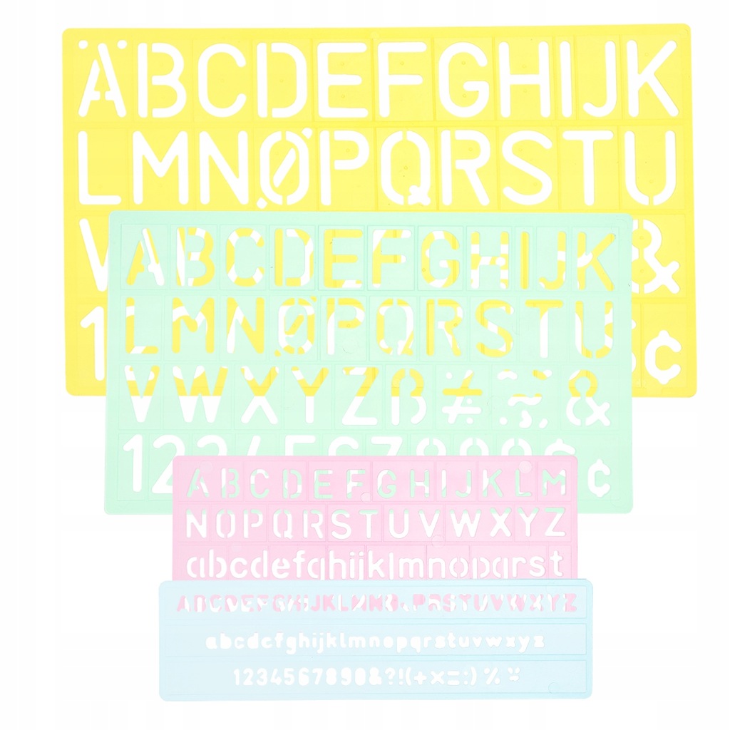 LETTER STENCILS PAINTING DRAWING ALPHABET 4 PCS - 14314963339 ...