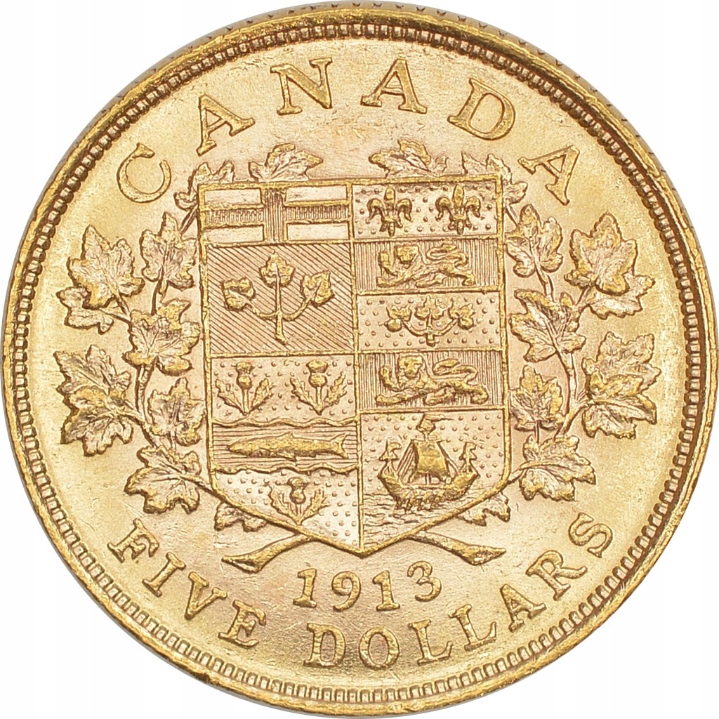 2.vv.CANADA, JERZY V, 5 DOLARÓW 1913 - 17014441966 - oficjalne archiwum ...