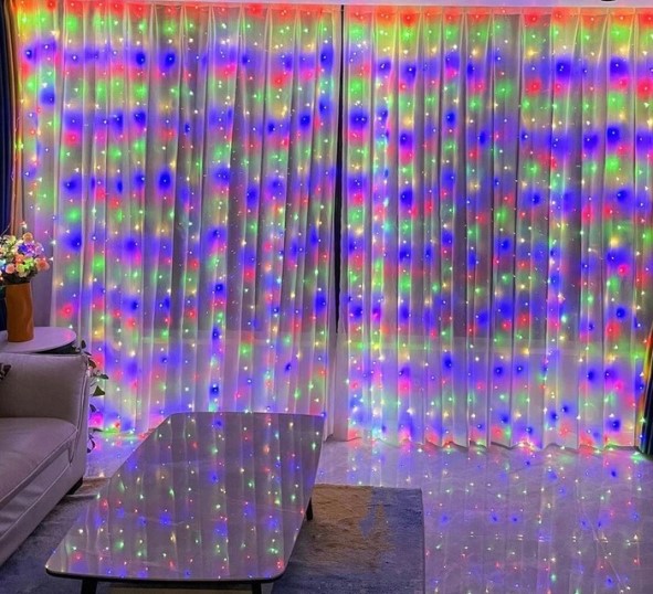 KURTYNA ŚWIETLNA 3m*2m 200 LED MULTI KOLOR - 12949365711 - oficjalne archiwum Allegro