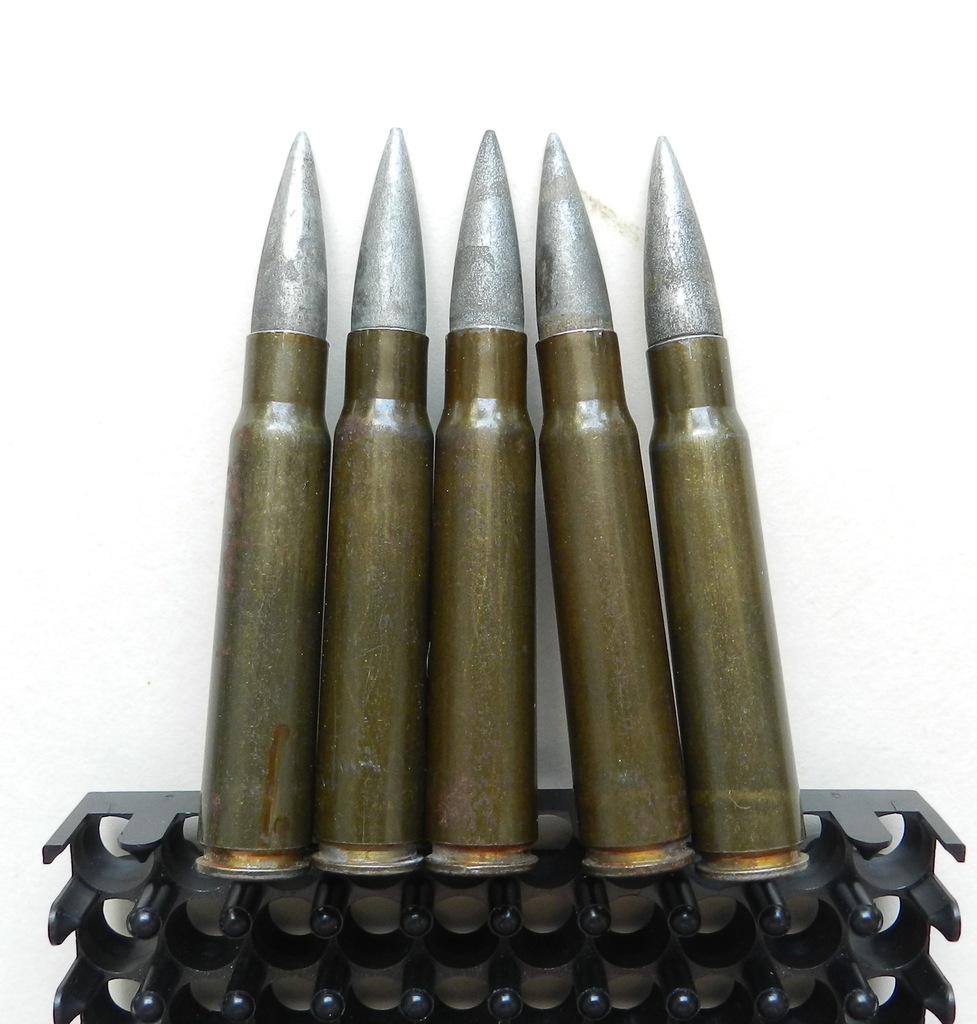 MAUSER 7,92 mm - NABOJE STALOWE 5 szt. dnf 1944 ! - 9332100886 ...