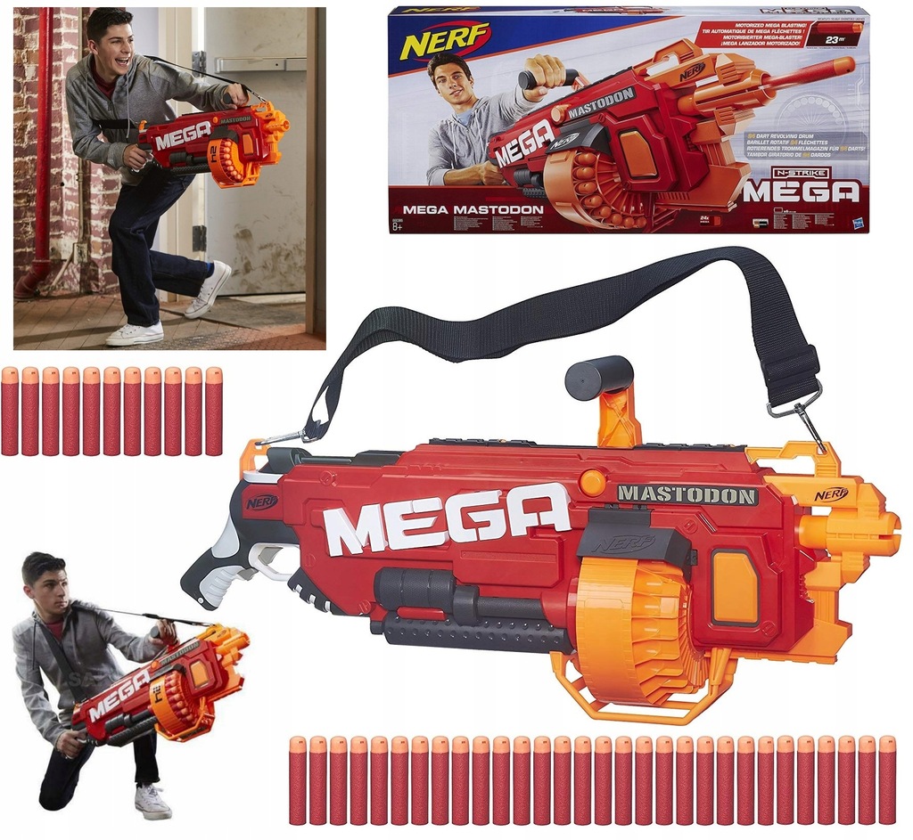 NERF N-Strike MEGA MASTODON WYRZUTNIA HASBRO B8086 - 8113005376 ...