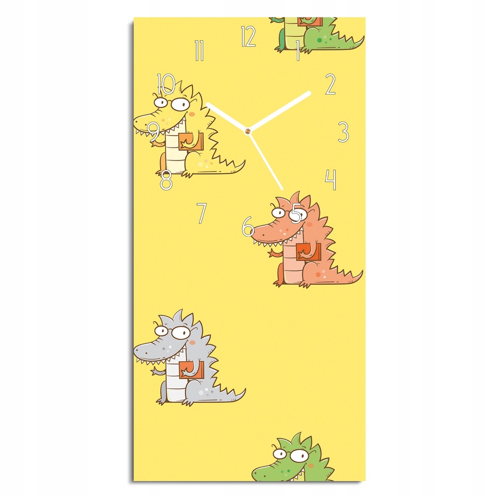 zegar z grafiką Smoki bajka wzór prostokąt 30x60 - 12127561519 ...