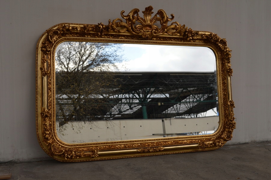 PAŁACOWE KRÓLEWSKIE LUSTRO - POZIOME ZŁOTO RAMA - 9115247764 ...