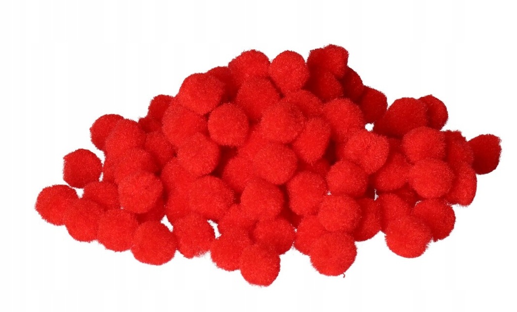 POMPONY POMPONIKI KREATYWNE 500SZT 1,3CM CZERWONE - 11869582465 ...