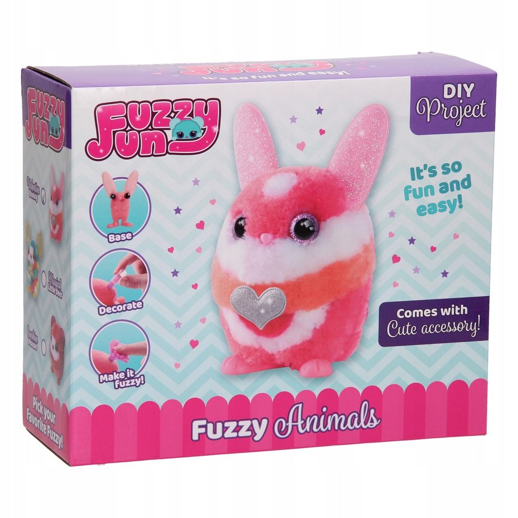 FUZZY ANIMALS PUSZKI KŁĘBUSZKI ZAJĄCZEK KREATYWNY - 13470154066 ...