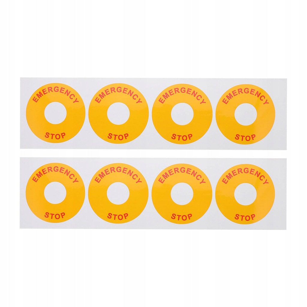 EMERGENCY STOP SIGN RESPONSE SWITCH EMERGENCY STOP LABEL STICKER 8 PCS ...