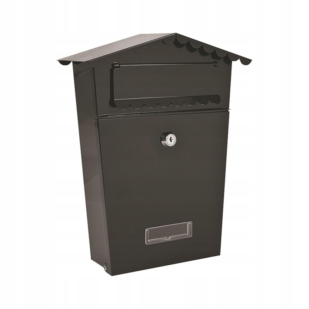 Metal Mailbox Wall Mount Mail Secure Locking Mail Box Gate Secure Black ...