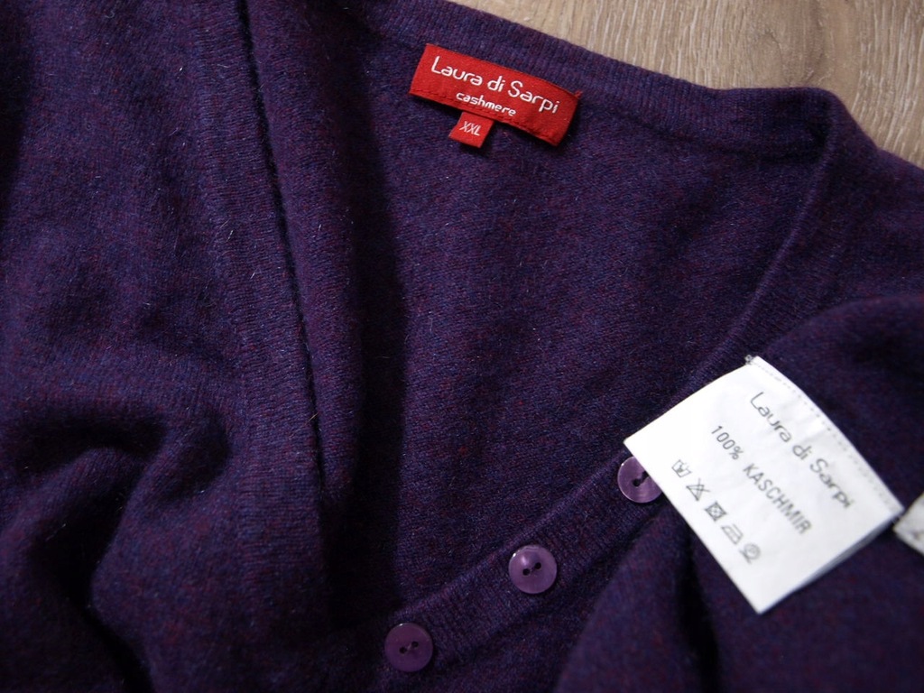 LAURA DI SCARPI * 100 % KASZMIR * FIOLET * XL - 12815582210 - oficjalne ...