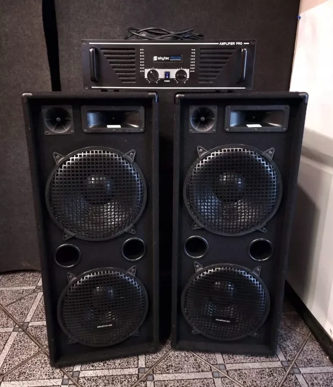 WZMACNIACZ SKYTEC PRO1000 + KOLUMNY AUNA X2 - 16238913403 - oficjalne archiwum Allegro